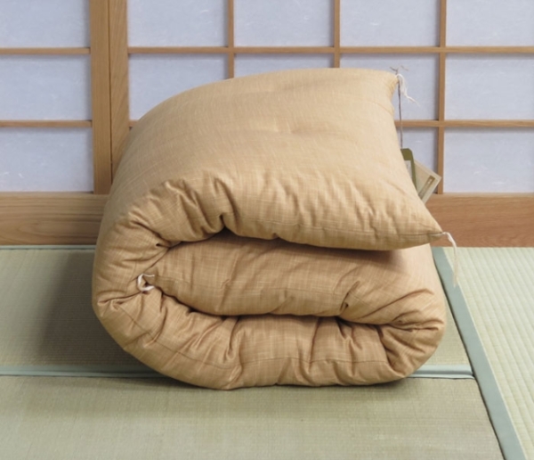 Single Futon Organic Cotton Filling - Light Brown Cotton Cover ...